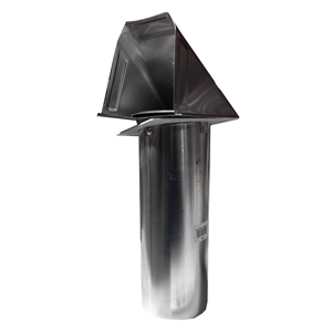 Lambro 344, 4 Inch Aluminum Vent Hood with 11" Tail Pipe & White Trim Plate