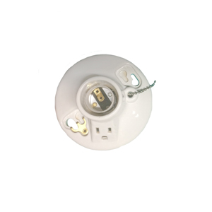 Leviton 9726-C Porcelain Incandescent Lampholder One Piece Pull Chain ...