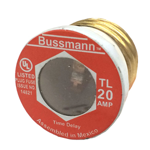 Cooper Bussmann Inc TL20 Tron Time Delay Fusetron Plug Fuse Type TL 20 ...