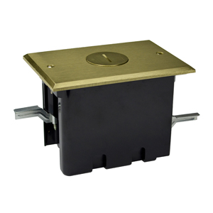 Allied Moulded FB-1 Rectangular floor box assembly with Brass Single ...