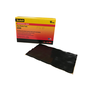 3M Scotch Vinyl Mastic Pad 2200, 6-1/2 in x 4-1/2 in, Black, 10 pads ...