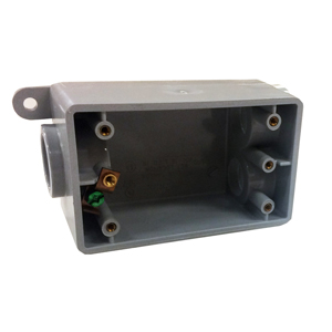 3/4" PVC FSCC, 1 Gang Box, 1 in & 2 Out Hub