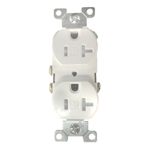 Cooper TRCR20W, 2-Pole 3-Wire 20 Amp Commercial Grade Tamper-Resistant ...
