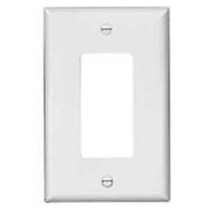 Cooper PJ26W 1-Gang Mid-Size Decorator Wallplate, Nylon, Ivory