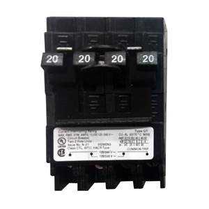 Siemens Q22020CT2 20 Amp Quadruplex Pole Tandem Circuit Breaker 120/240 ...
