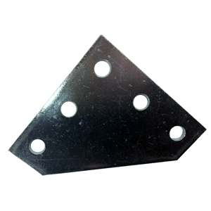 5 Hole, Flat Plate Galvanized Bracket 5-3/8 x 5-3/8 with 9/16 Inch ...