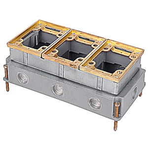 Steel City 643 3-Gang Flush Floor Box, 111 Cubic Inches, 3/4 Inch Hubs ...