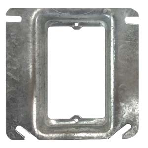Crouse-Hinds TP488, 4 Inch Square 1-Device 1 Inch Raised Steel Plaster Ring