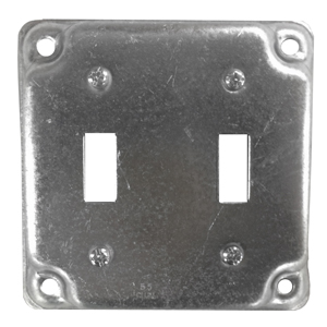 Crouse-Hinds TP508, 4 Inch Square Raised Surface Cover Steel, 2-Toggle ...