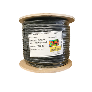 14/4 SJO/250 Rubber Cord 14 AWG 4 Conductor SJO 300 Volt 90 Degree