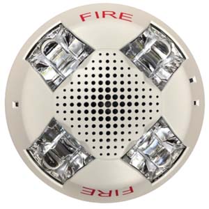 Edwards EGCAVWF White Ceiling Mount LED Horn Strobe