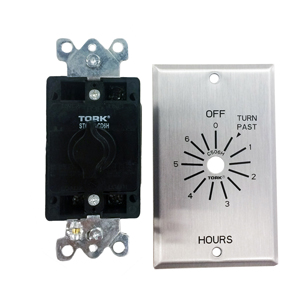Nsi Tork C506H SPST 20 Amps 125 Volt 6 Hour Spring Wound Timer Metal Plate