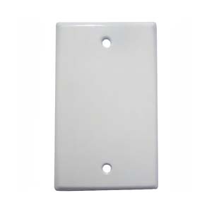 Mulberry 86151, 1-Gang Standard Size Blank Wallplate Steel, White