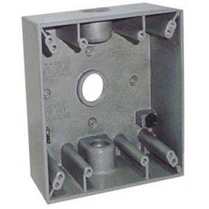 BWF TGB-5V 2 Gang DC WP Outlet Box w/3 1/2" Threaded Outlets 4-9/16"X4 ...