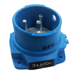 Meltric 63-38143, Male Inlet Receptacle 3-Pole 4-Wire 30 Amp 600 Volt ...