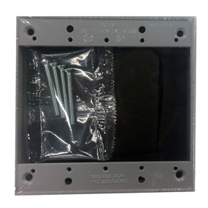 BWF EXR-2V 2 Gang DC WP Box Extension 1 Inch Outlet 4-9/16 x 4-5/8 x 1 ...