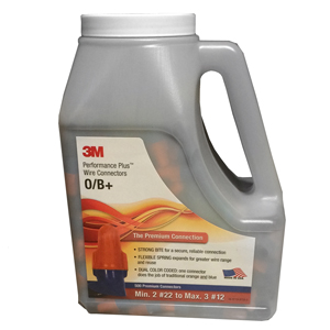 3M Performance Plus Wire Connector O/B+JUG, 500 per Jug, 10000/Case