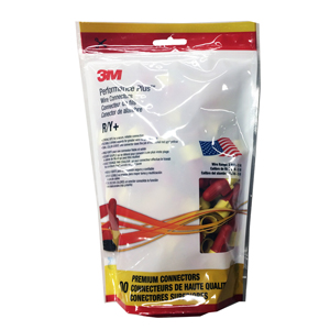 3M Performance Plus Wire Connector R/Y+POUCH, 100 per pouch, 1000/Case