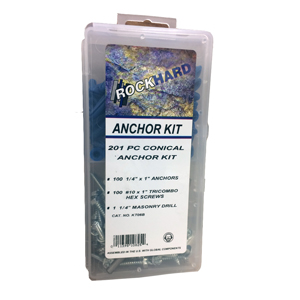 10-12X1 Plastic Conical Anchor Combo Kit 1/4 Inch 1/4"