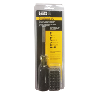 Klein 32510 8 Inch Screwdriver with Tamperproof Magnetic 1 4 Inch Nut Driver 32 Bit Set 8