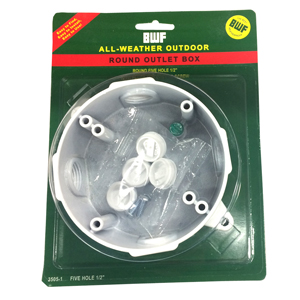 BWF 3505W-1 Round Weatherproof Outlet Box 2 Inch Deep 5 1/2 Inch ...