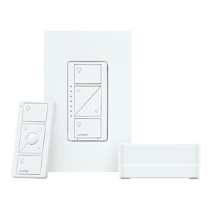 Lutron P-BDG-PKG1W Caseta Kit Smart Bridge Dimmer Pico Remote WallPlate White