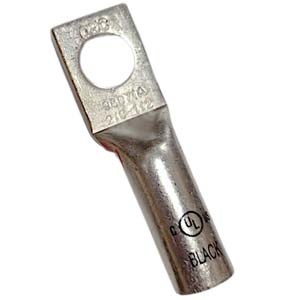 OEC 98071A 2/0 1/2" Stud 1-Hole Long Barrel Copper Crimp Lug, Black