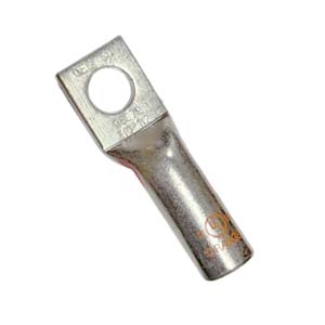 OEC 98072 3/0 1/2" Stud 1-Hole Long Barrel Copper Crimp Lug, Orange