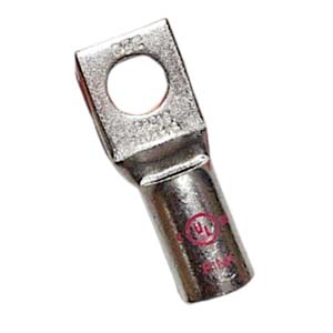 OEC 98019 1/0 3/8" Stud 1-Hole Copper Crimp Lug, Pink