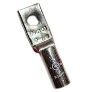 OEC 98010B #3 Stranded 1/4" Stud 1-Hole Copper Crimp Lug, White