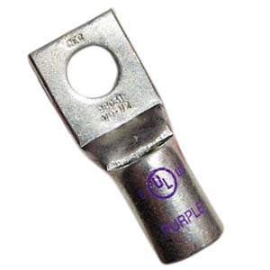 OEC 98031 4/0 1/2" Stud 1-Hole Copper Crimp Lug, Purple