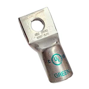 OEC 98042 600MCM 5/8" Stud 1-Hole Copper Crimp Lug, Green