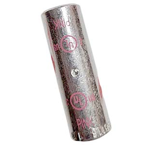 OEC 98116 1/0 Stranded Wire Standard Barrel Copper Crimp Splice, Pink