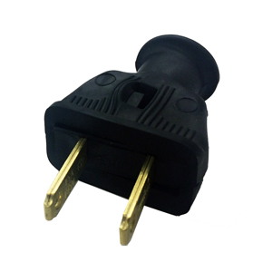 Cooper 183BK, 2-Pole 2-Wire 15 Amp 125 Volt Cord Plug Thermoplastic ...