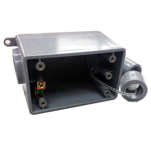 1/2"-3/4"-1" PVC FSC, 1 Gang Deep Box, 1 In & 1 Out Hubs