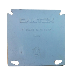 Cantex EZXKL, 4-Inch Square PVC Blank Cover, Gray