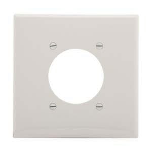 Cooper Wiring Devices PJ703W Wlplt 2G Sgl Rec W/2.15"Hole Poly Mid WH