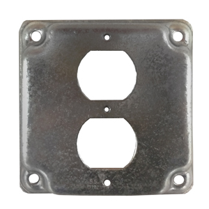 Crouse-Hinds TP516, 4 Inch Square Surface Cover for 1-Duplex Receptacle