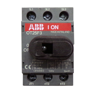 ABB OT25F3 3 Pole 25 Amp Non-Fusible Disconnect Switch (6mm)