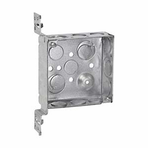 Cooper Crouse-Hinds TP423 4 Inch Square Welded Steel Outlet Box 1-1/2 ...