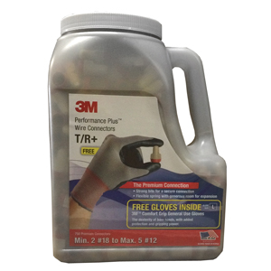 3M Performance Plus Wire Connector T/R Jug 600 Volt #22-#8 AWG (1=Qty of 750)