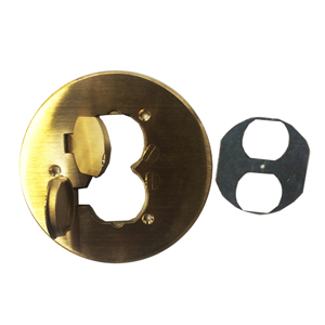 Walker Underfloor Duct 895 Brass Duplex Receptacle Plate