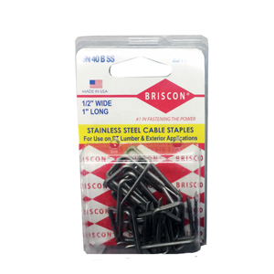 Briscon Electric Mfg Corp SN-40-B-SS-25 Stainless Steel Cable Staple 1/ ...